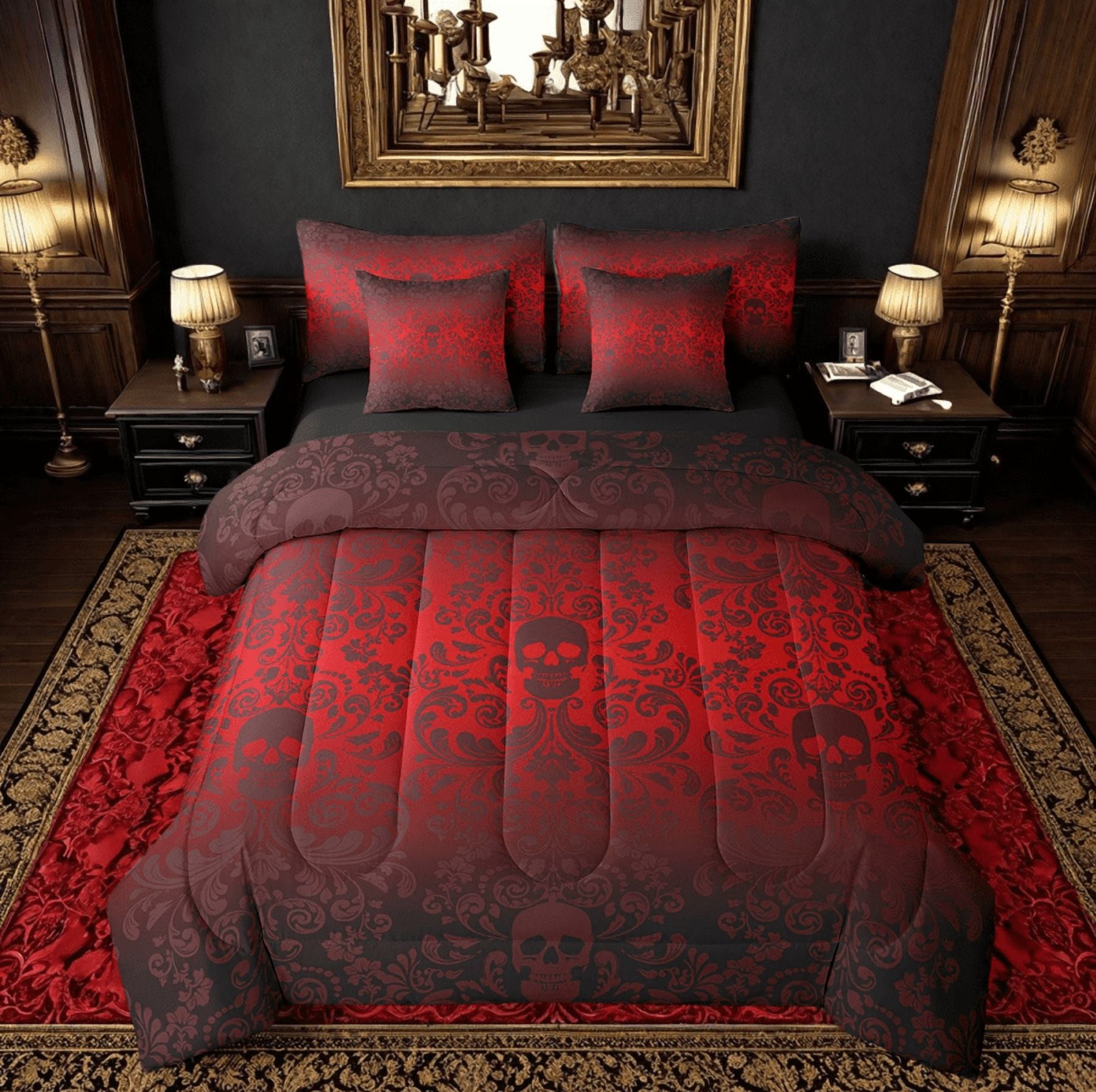 Damask Gothic Bedding Set Adults Antique Victorian Bed in a Bag King ...