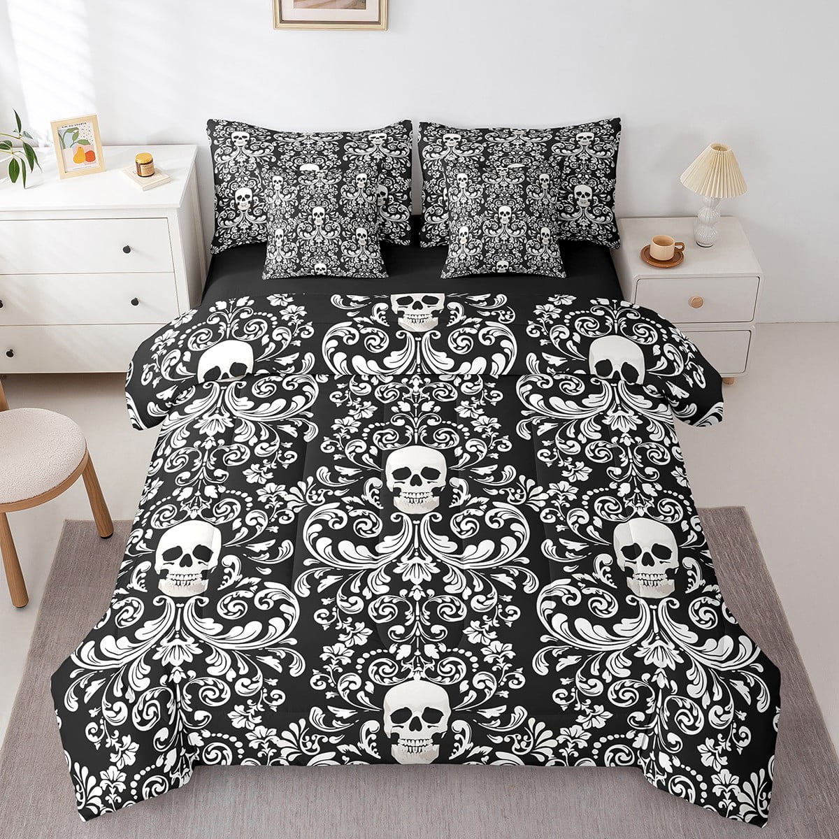 Damask Gothic Bedding Set Adults Antique Victorian Bed in a Bag Queen ...