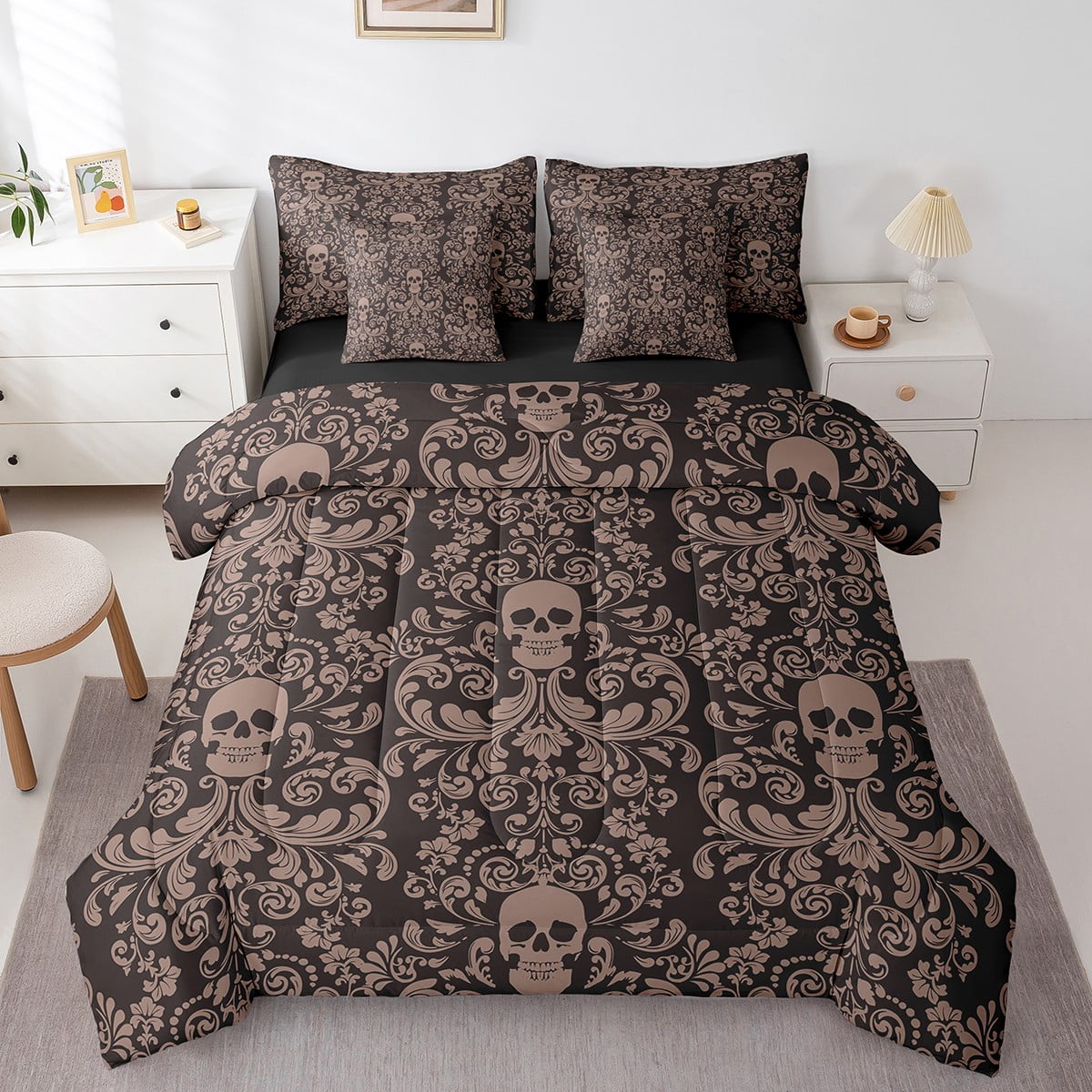 Damask Gothic Bedding Set Adults Antique Victorian Bed in a Bag Queen ...
