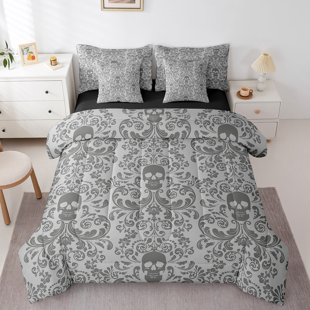 Damask Gothic Bedding Set Adults Antique Victorian Bed in a Bag Queen ...