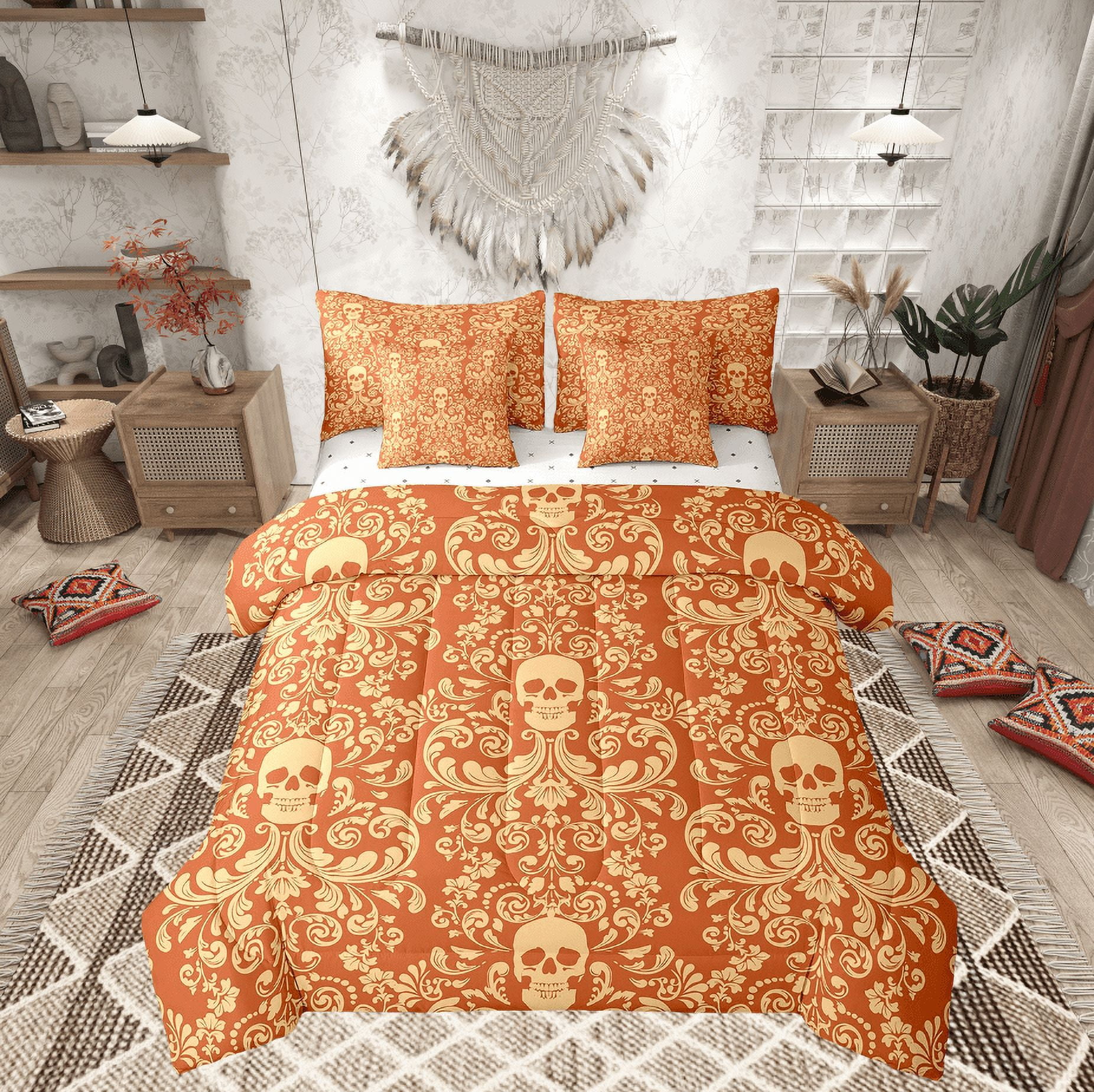 Damask Gothic Bedding Set Adults Antique Victorian Comforter Set 7 ...