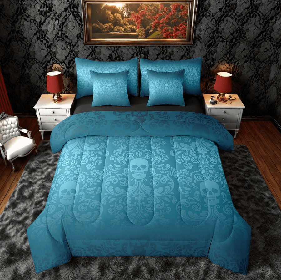 Damask Gothic Bedding Set Adults Antique Victorian Comforter Set 7 ...
