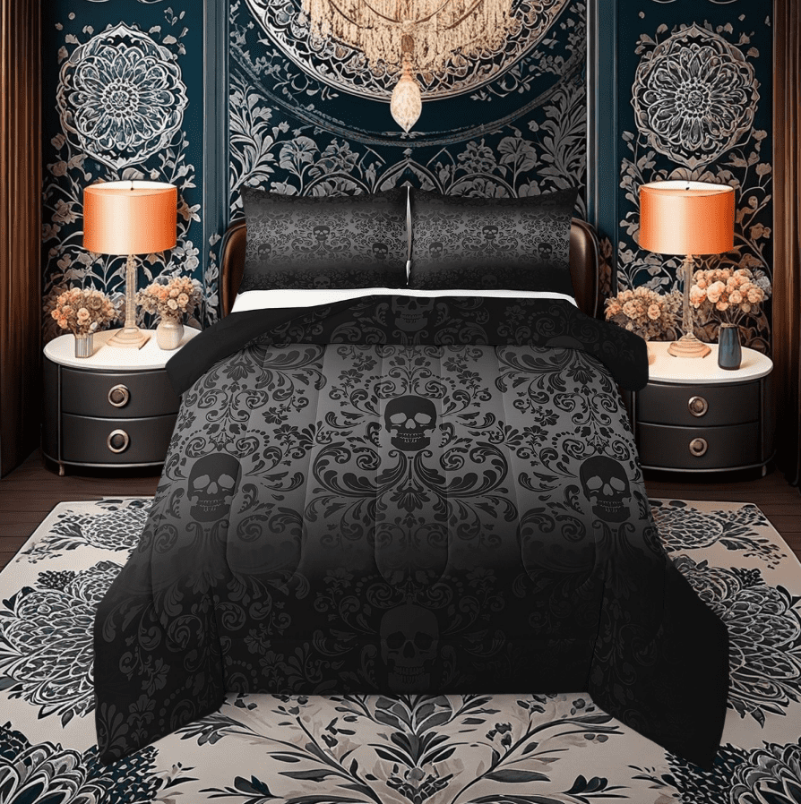 Damask Gothic Bedding Set Adults Antique Victorian Comforter Set Twin ...