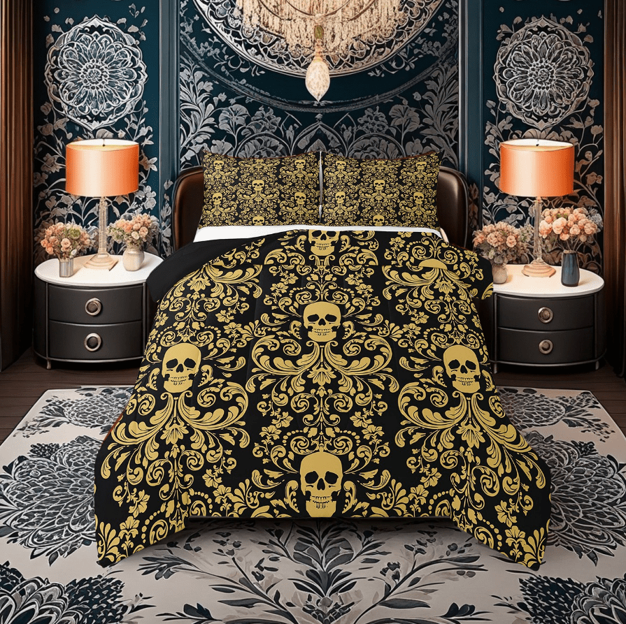 Damask Gothic Bedding Set Adults Antique Victorian Comforter Set Twin ...