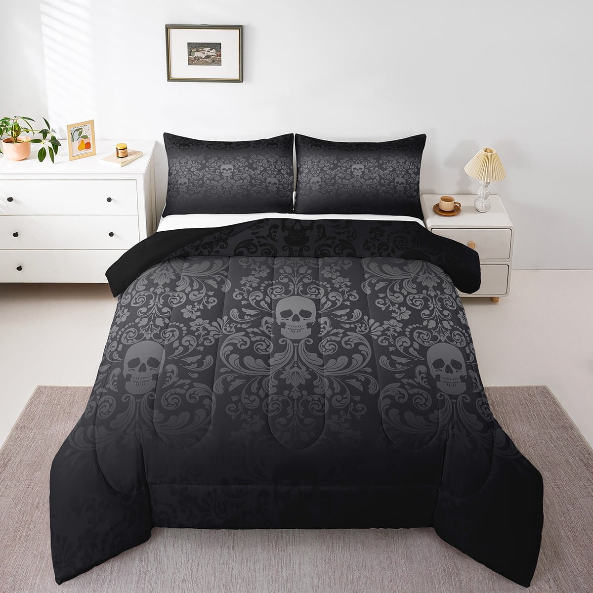 Damask Gothic Bedding Set Adults Antique Victorian Comforter Set King ...