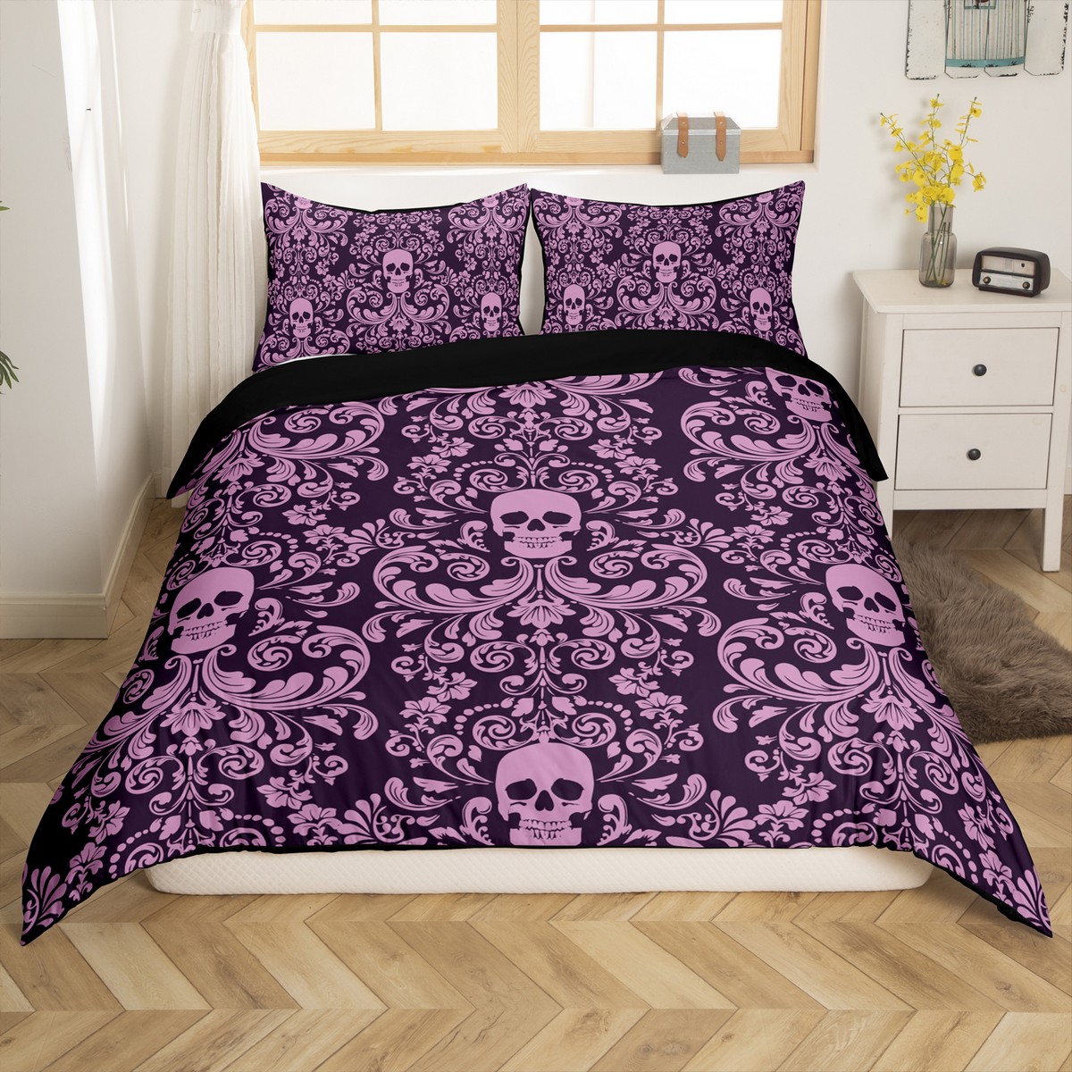 Damask Gothic Bedding Set Adults Antique Victorian Duvet Cover Twin ...