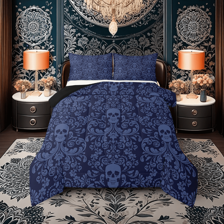 Damask Gothic Comforter Set Adults Antique Victorian Bedding Set Full ...