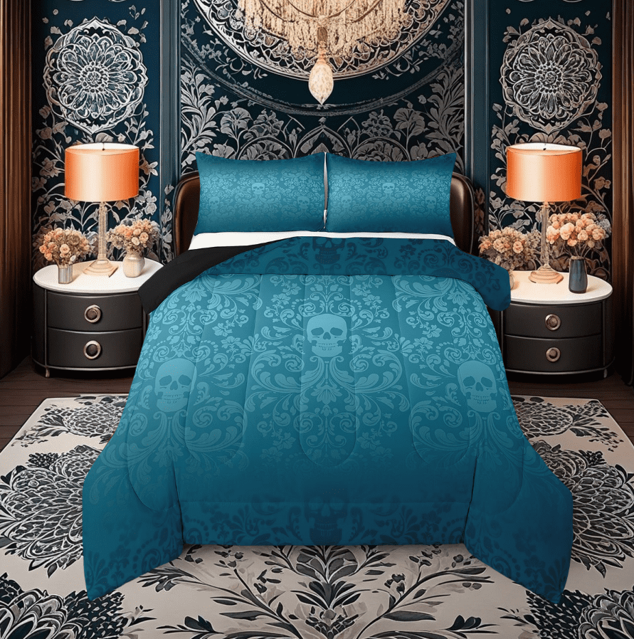 Damask Gothic Comforter Set Adults Antique Victorian Bedding Set King ...