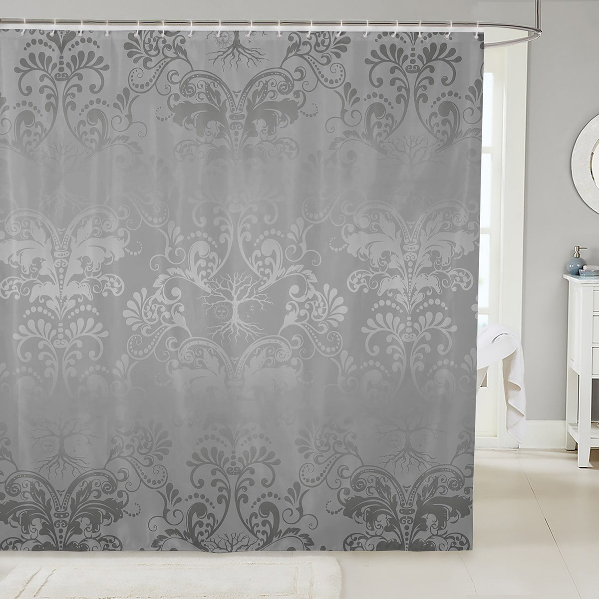 Damask Gothic Shower Curtain Set Antique Victorian Fabric Shower ...
