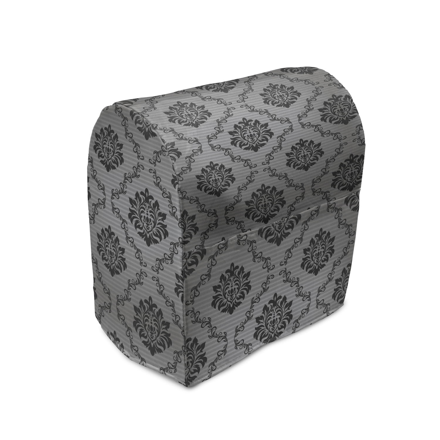 Damask Grey Stand Mixer Cover, Continuous Floral Victorian Pattern Grid ...