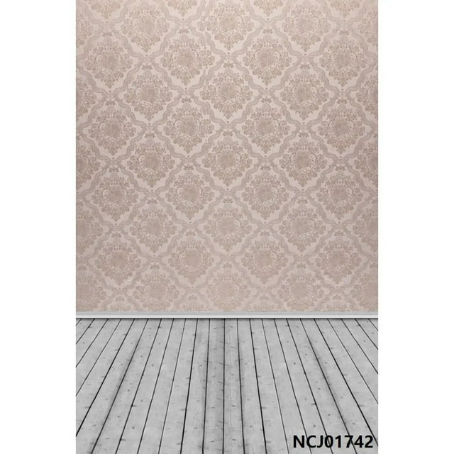 Damask Pattern Wall Wooden Floor Portrait Photography Backgrounds ...