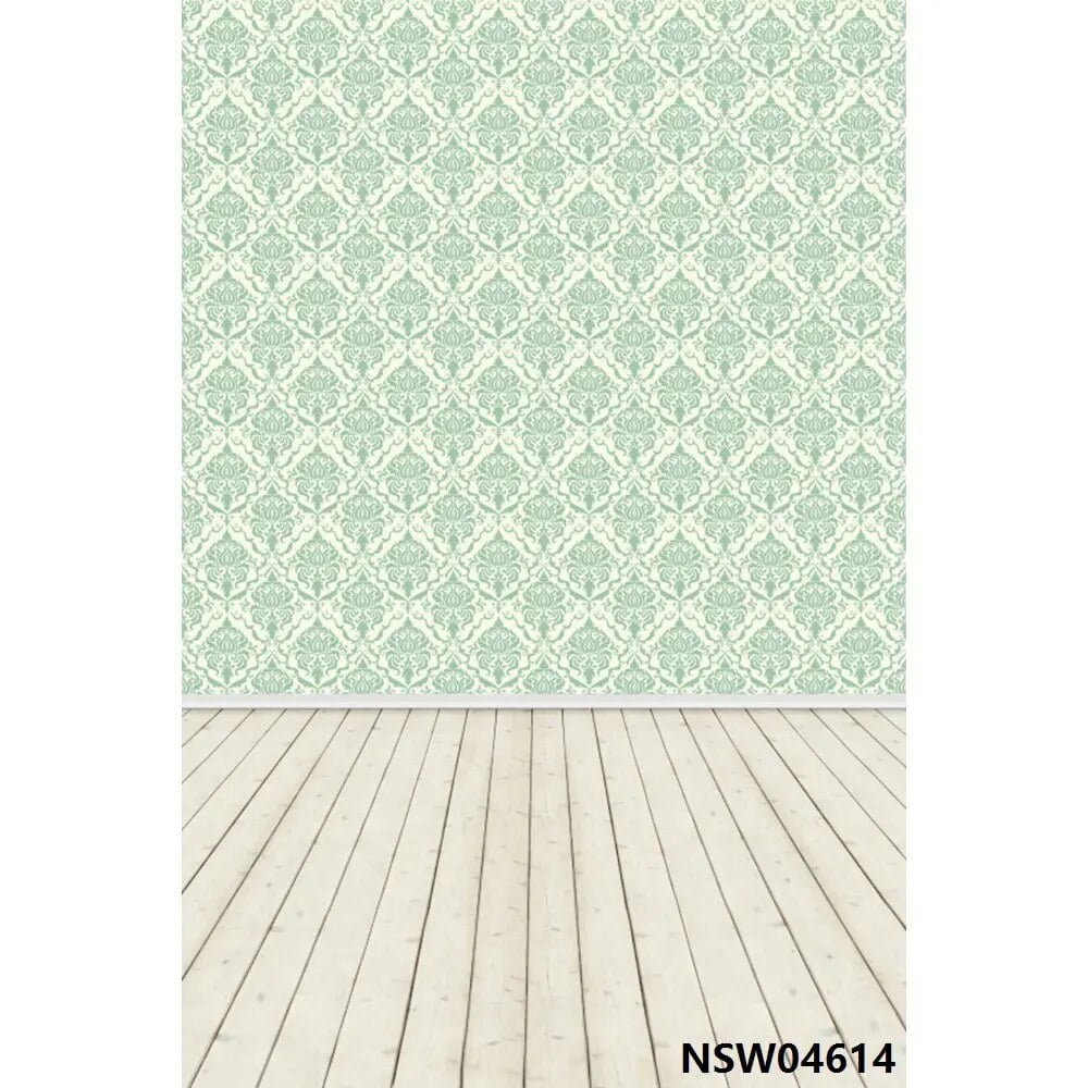 Damask Pattern Wall Wooden Floor Portrait Photography Backgrounds ...