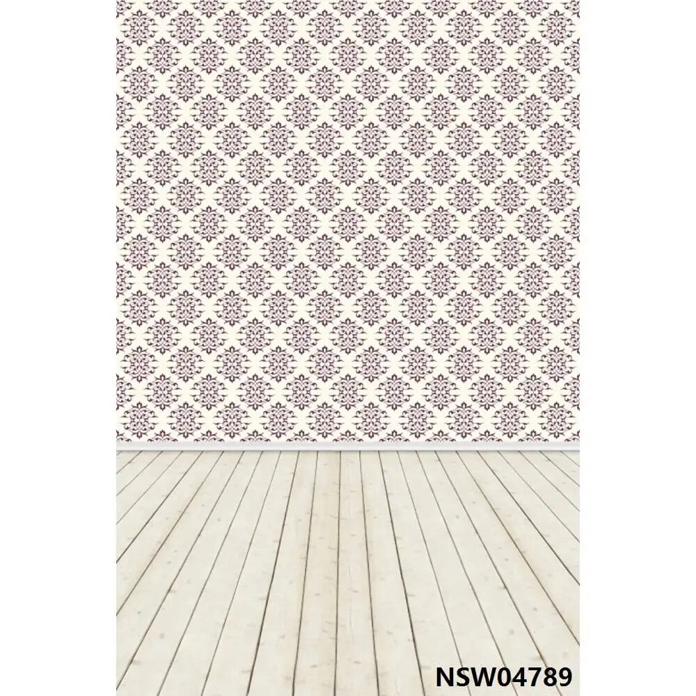 Damask Pattern Wall Wooden Floor Portrait Photography Backgrounds ...