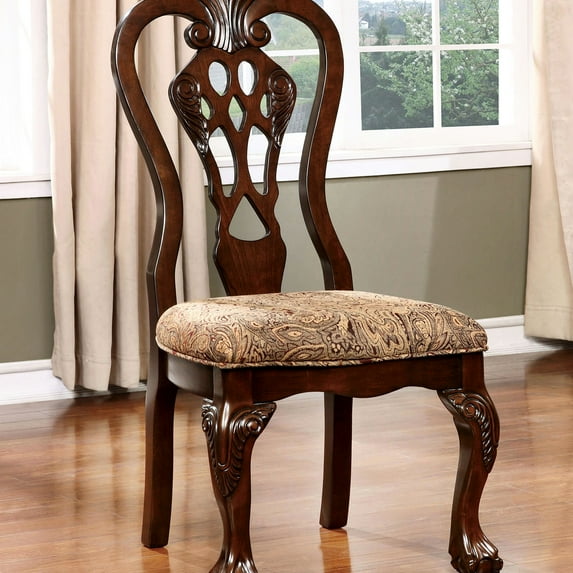 Damask Print Chairs+Intricate Back Design"-"Traditional Dining ...