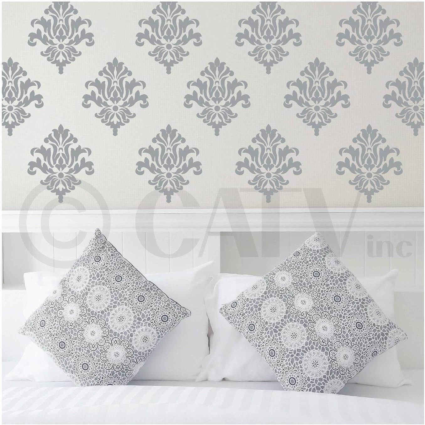 Damask Set Of 12 Pattern Decals (10X12, Metallic Silver) - Walmart.com