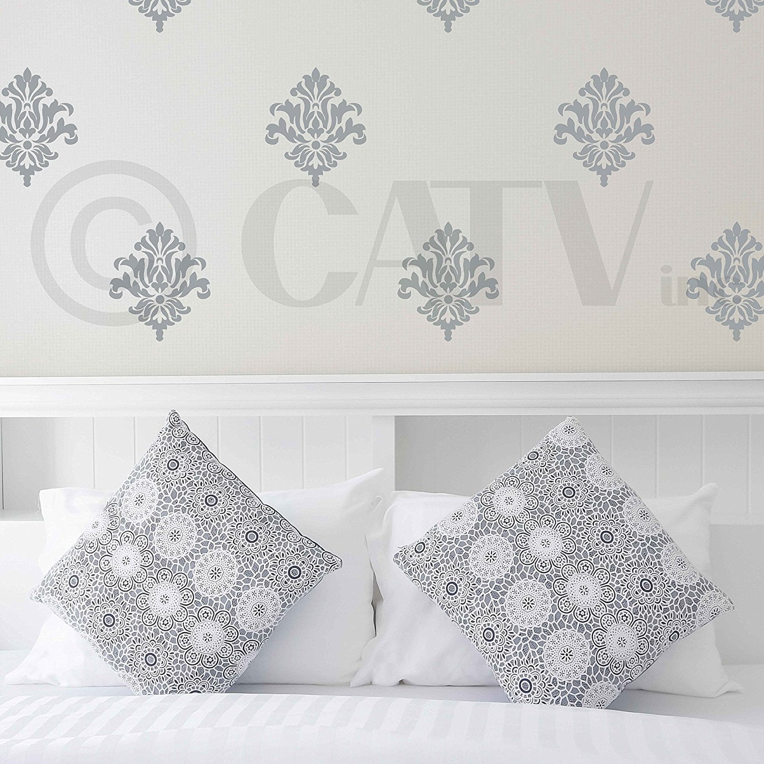 Damask Set of 18 Vinyl Wall Decal Self Adhesive Wall Pattern Decals ...