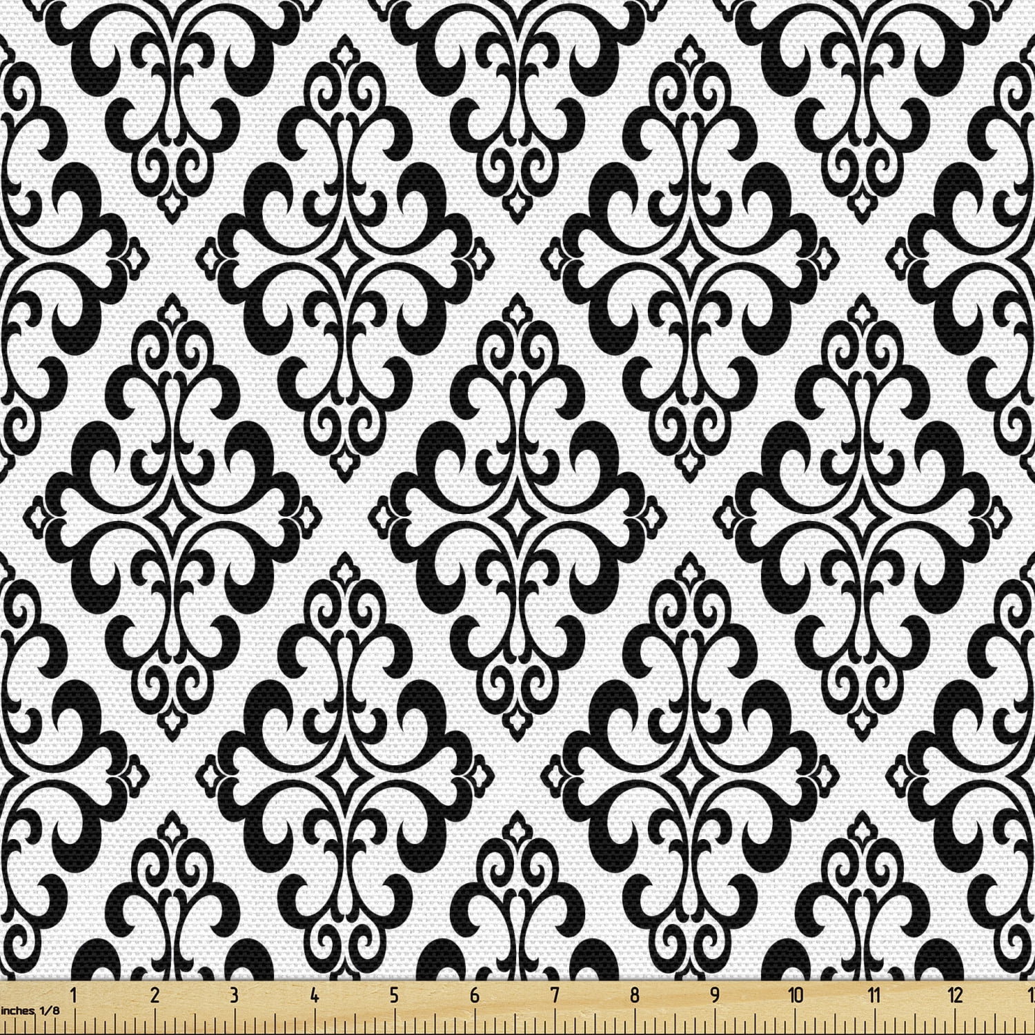 Ambesonne Damask Fabric by the Yard Upholstery, Classic Victorian ...