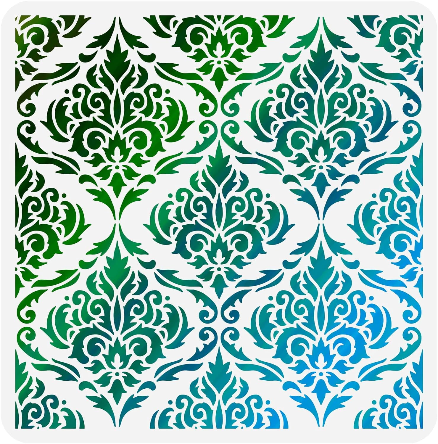 Damask Stencil 11.8x11.8 inch Flowers Tile Stencil Template Plastic ...