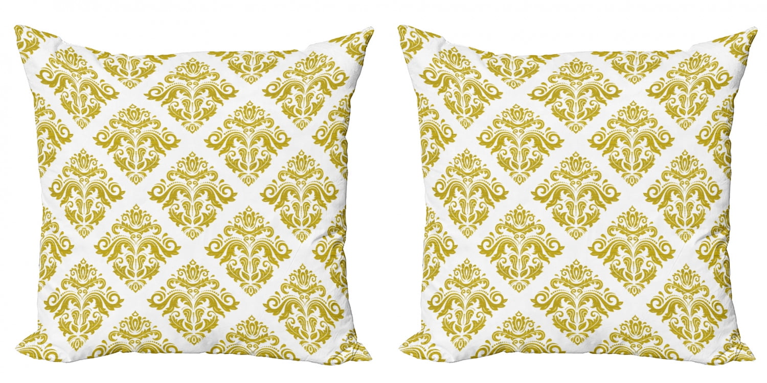 Ambesonne Damask Throw Pillow Cover 2 Pack, Traditional Antique, 24 ...