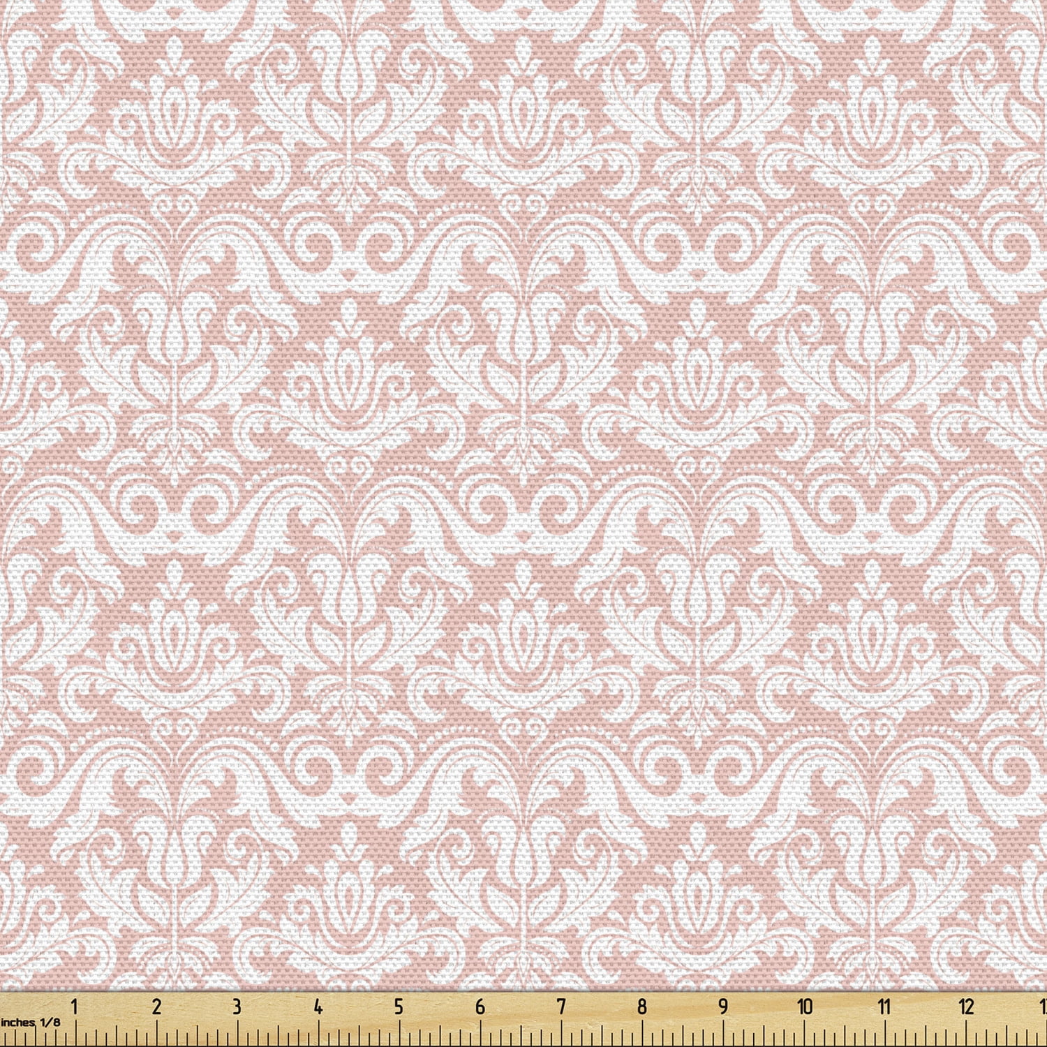 Ambesonne Damask Fabric by the Yard Upholstery, Detailed Intricate ...
