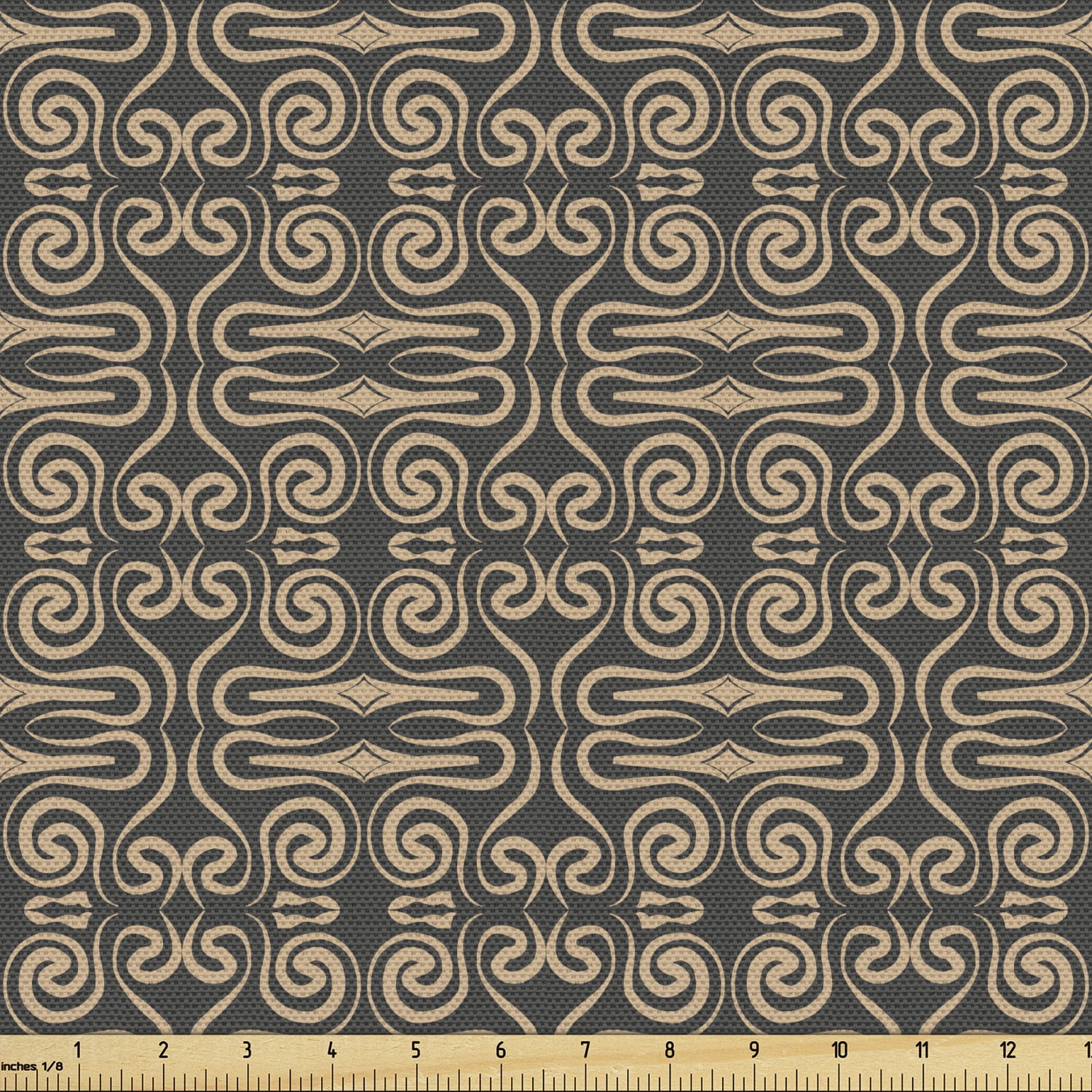 Damask Upholstery Fabric by the Yard, Victorian Motifs with Monochrome ...