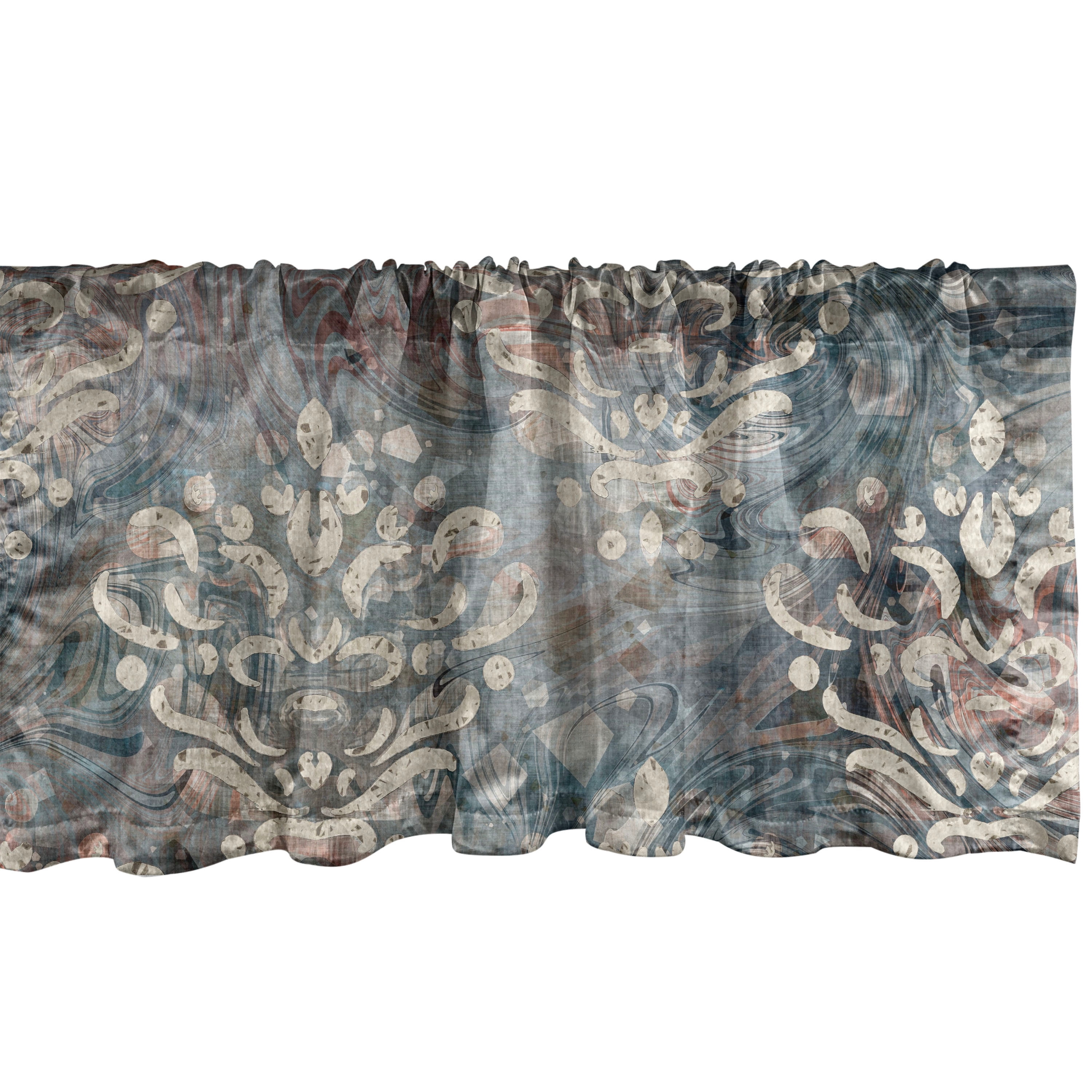 Damask Window Valance, Victorian Era Inspired Swirly and Leaf Motif in ...