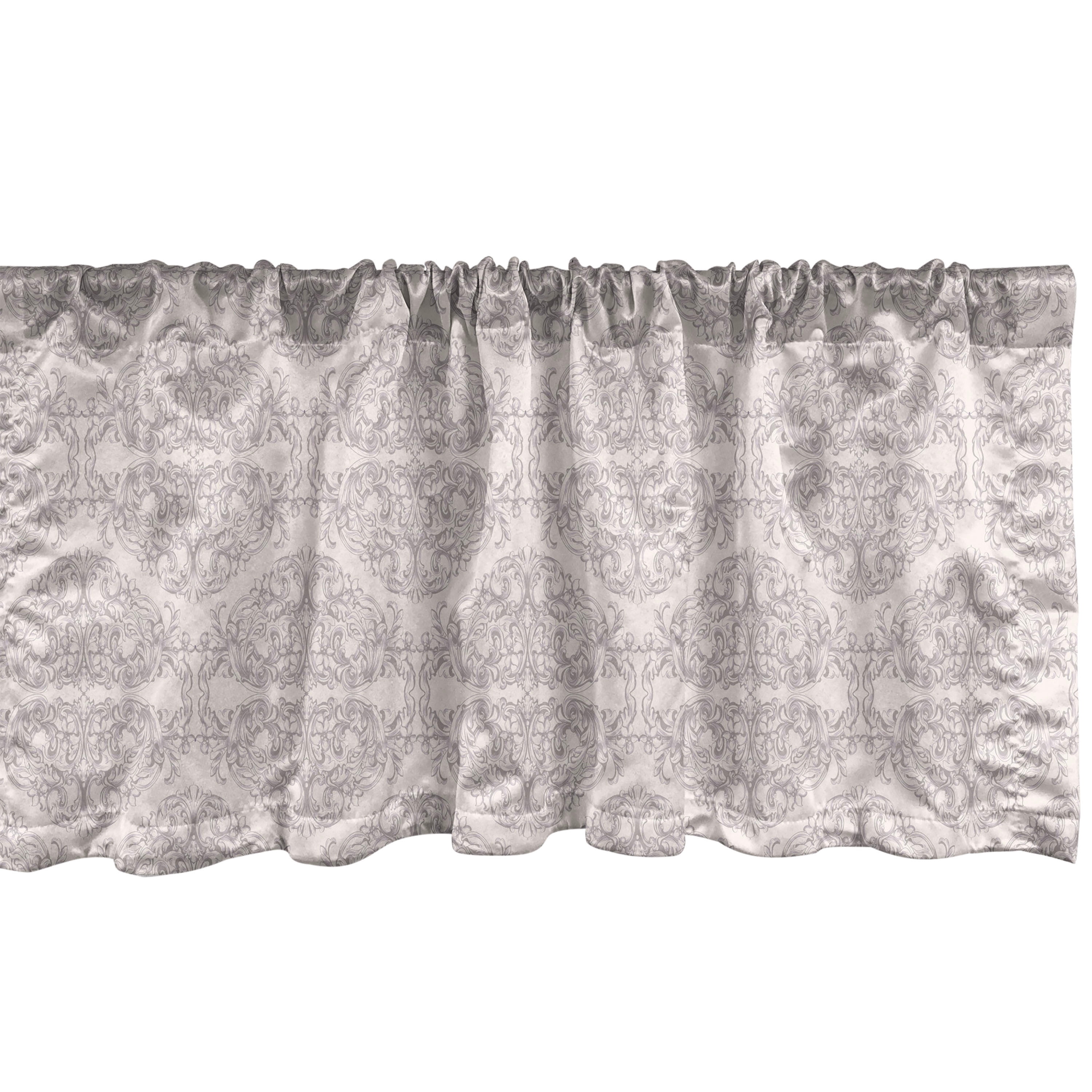 Damask Window Valance, Vintage Swirly Floral Like Shape Wavy Branches ...