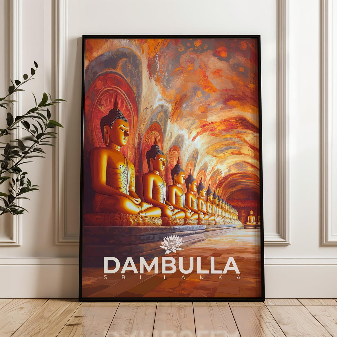 Dambulla Travel Poster - Sri Lanka Wall Art Print, South Asia ...
