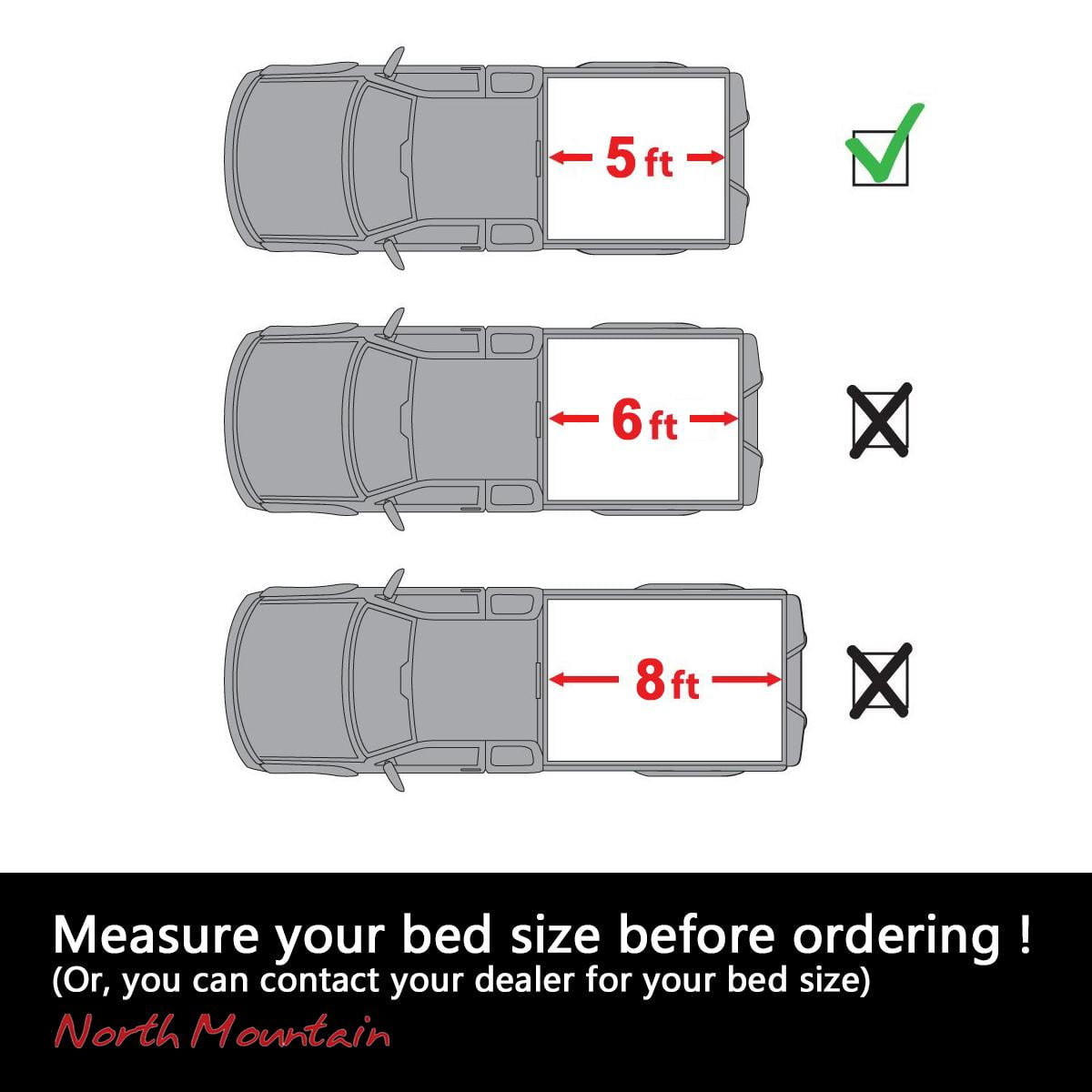 Damcidoi 1pc 5.6Ft 66.7 Soft Top Roll-up Vinyl Tonneau Cover Truck Bed ...