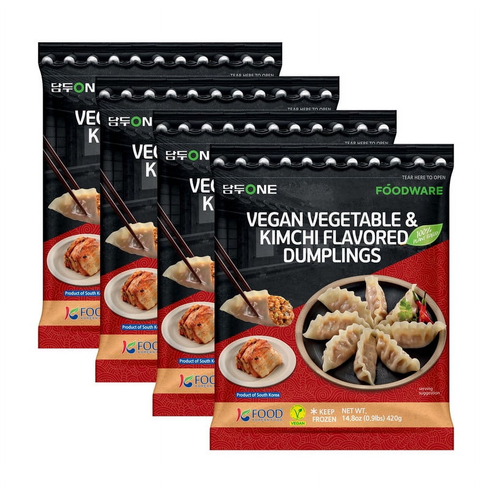 Damduone Vegan Vegetable & Kimchi Flavored Dumplings 14.8 oz (4 packs ...