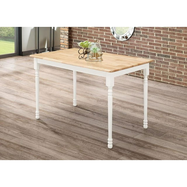 Damen Country Rectangular Dining Table with Natural Wood Finish for Room - Walmart.com