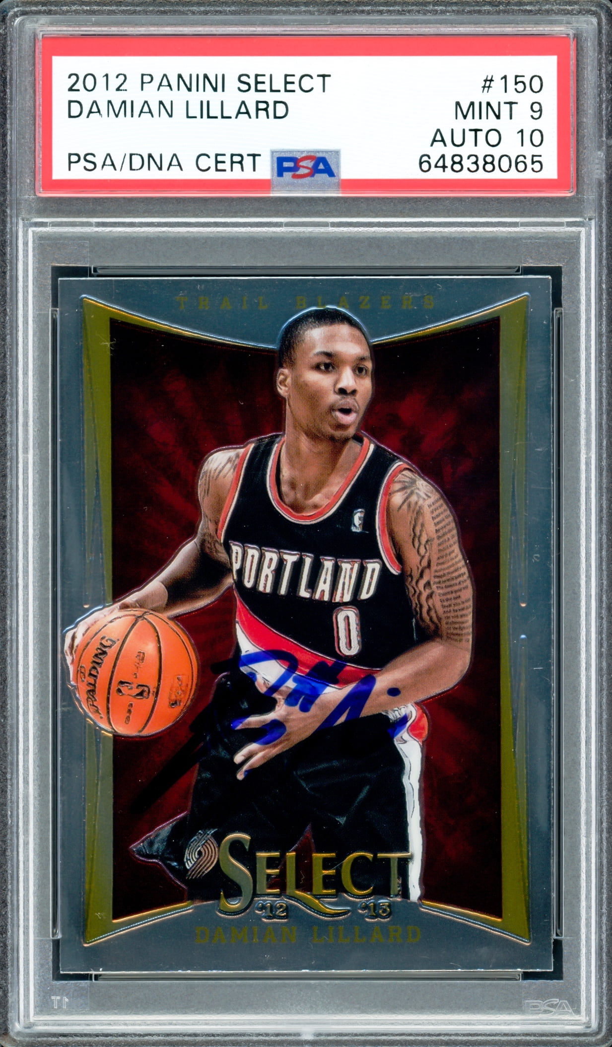 Damian Lillard Autographed 2012 Panini Select Rookie Card #150 Portland ...