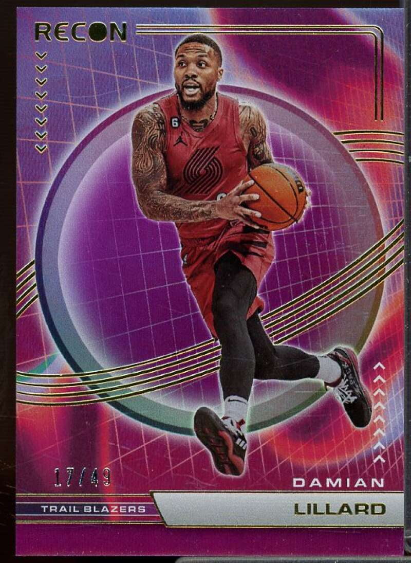Damian Lillard Card 2022-23 Panini Recon Holo Purple #70 - Walmart.com