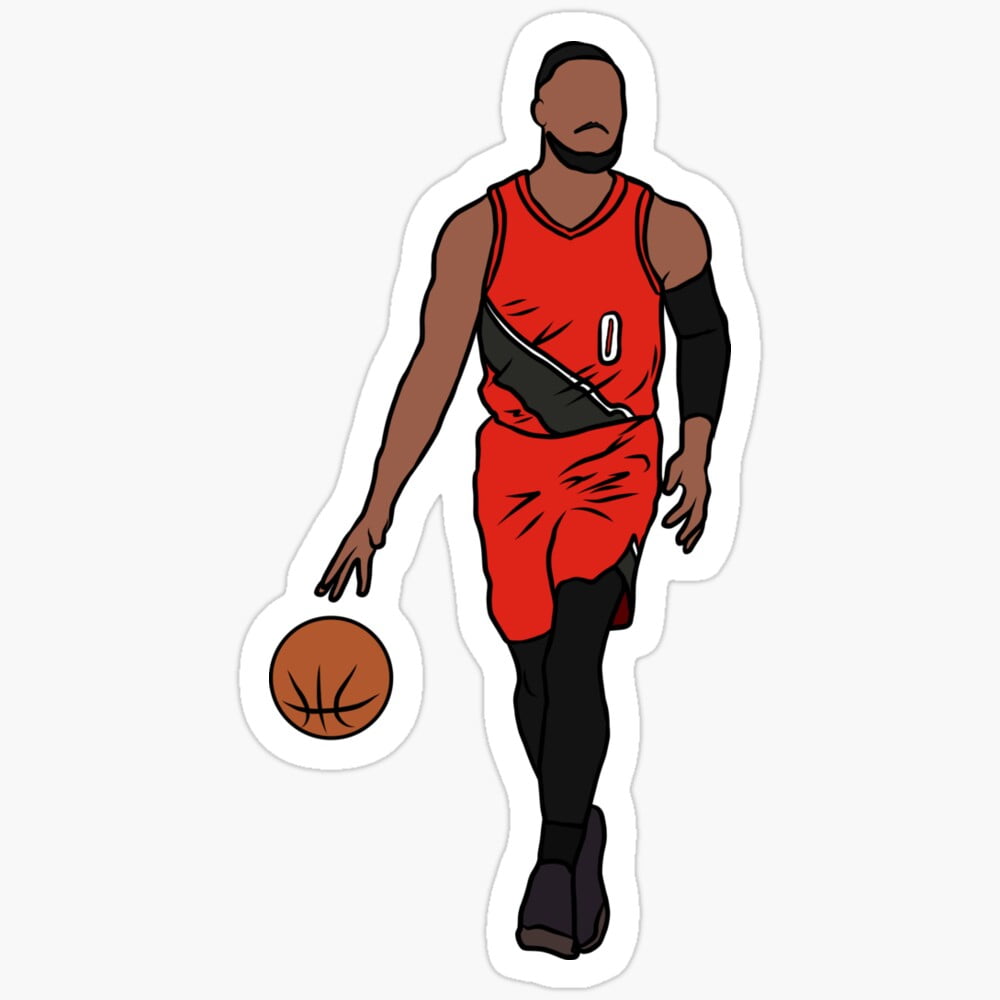 Damian Lillard Dribbling Sticker Phone Decal Water Bottle Stickers Car ...