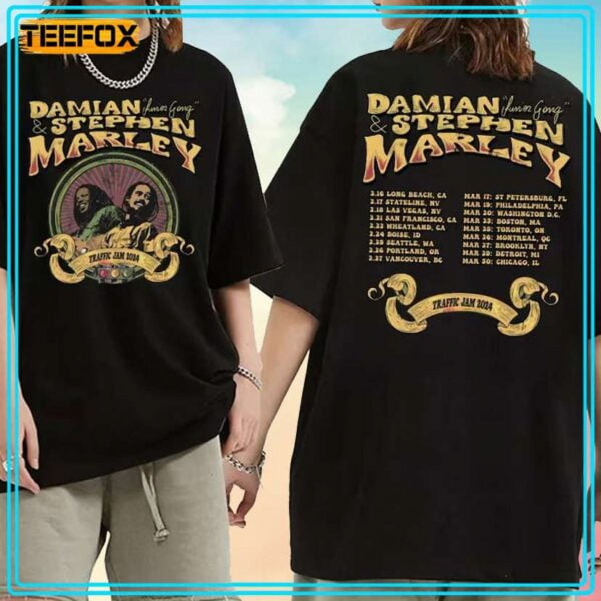 Damian + Stephen Marley Traffic Jam Tour 2024 Concert T-Shirt - Walmart.com