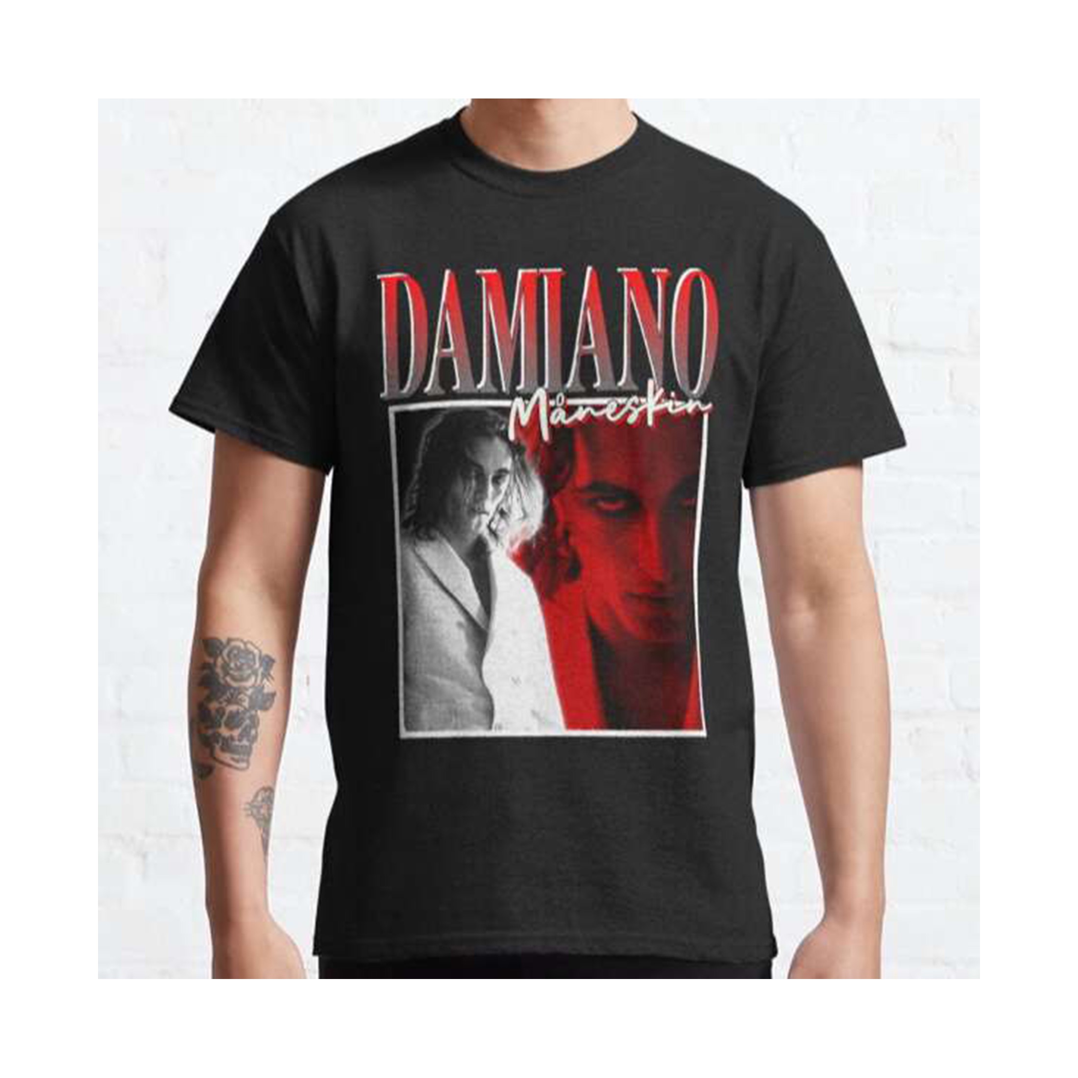 Damiano David Maneskin T Shirt Music Singer - Walmart.com