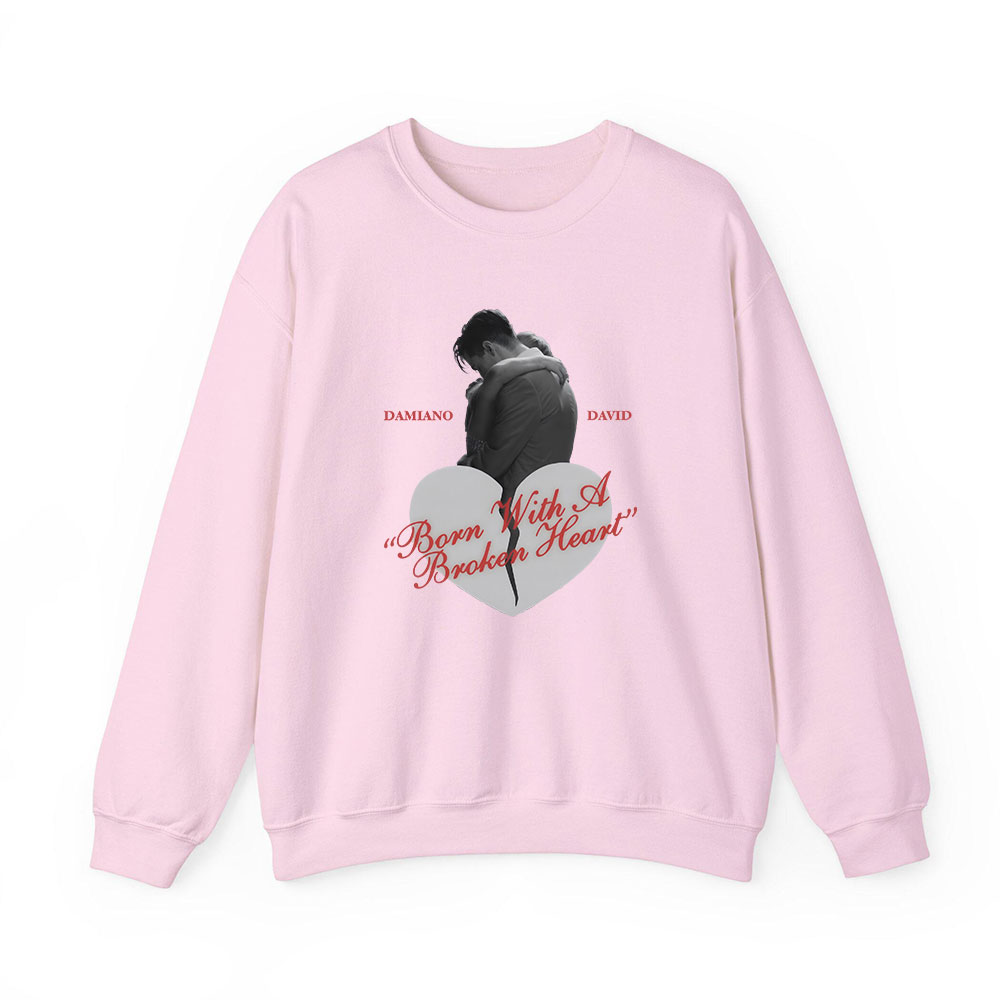 Damiano David Merch Broken Heart Crewneck Sweatshirt Unisex Long Sleeve ...