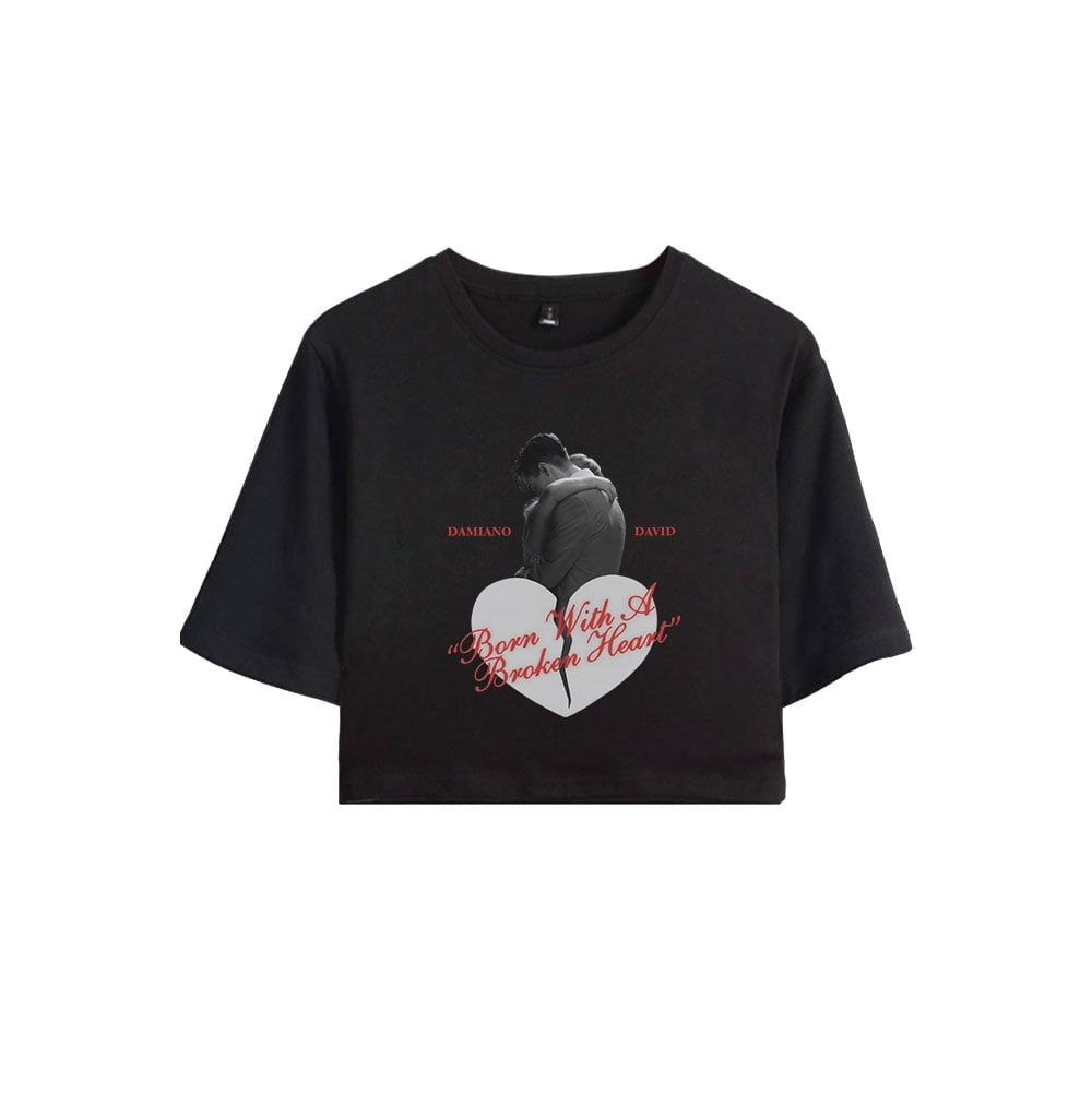 Damiano David Merch Broken Heart Crop Top Graphic T-shirt Women Girl ...