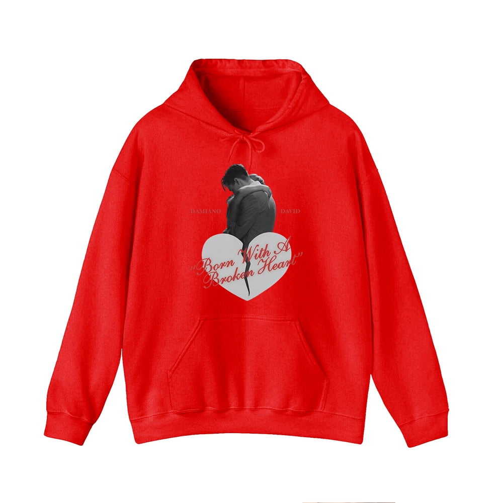 Damiano David Merch Broken Heart Hoodie Unisex Long Sleeve Pullover ...
