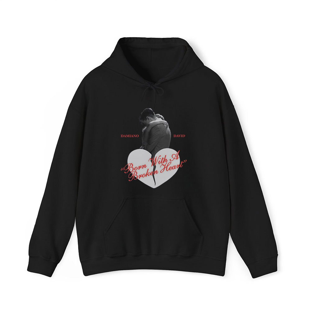 Damiano David Merch Broken Heart Hoodie Unisex Long Sleeve Pullover ...
