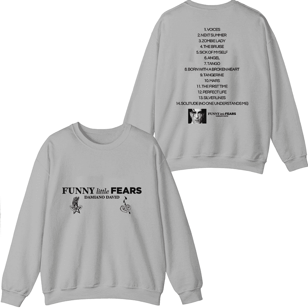 Damiano David Merch Funny Little Fears Album Crewneck Sweatshirt Unisex ...
