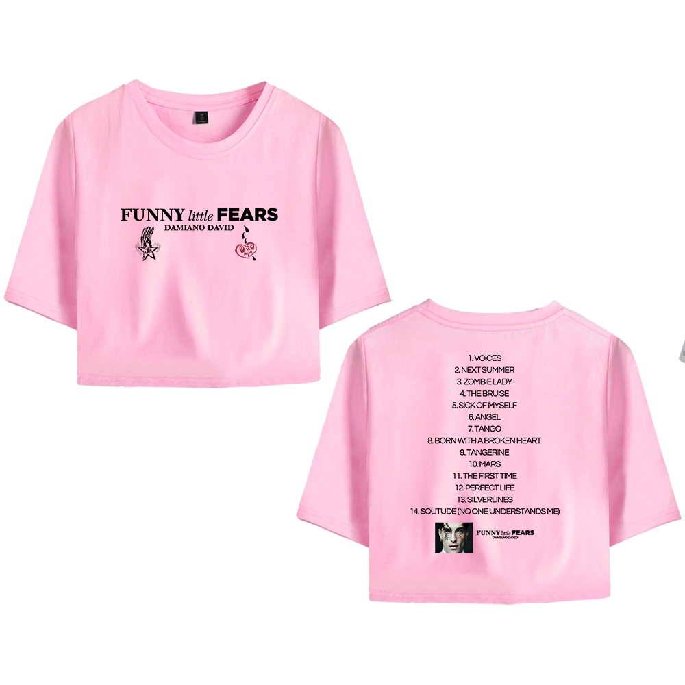 Damiano David Merch Funny Little Fears Album Crop Top Graphic T-shirt ...