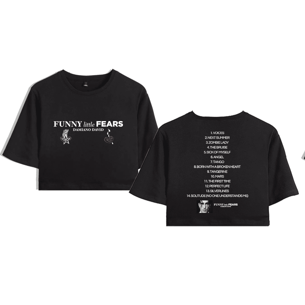 Damiano David Merch Funny Little Fears Album Crop Top Graphic T-shirt ...