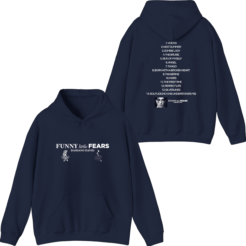 Damiano David Merch Funny Little Fears Album Hoodie Unisex Long Sleeve ...