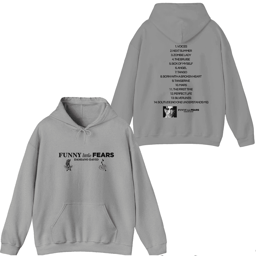 Damiano David Merch Funny Little Fears Album Hoodie Unisex Long Sleeve ...