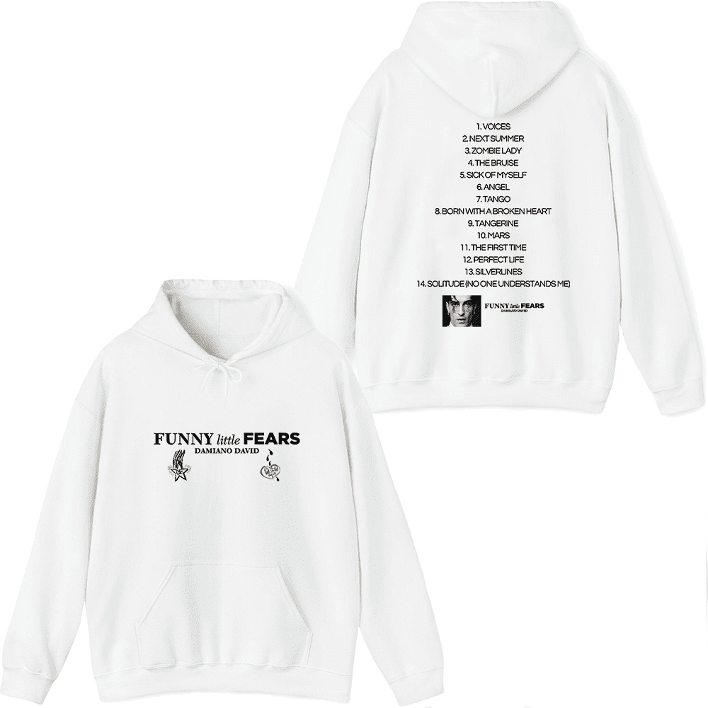 Damiano David Merch Funny Little Fears Album Hoodie Unisex Long Sleeve ...