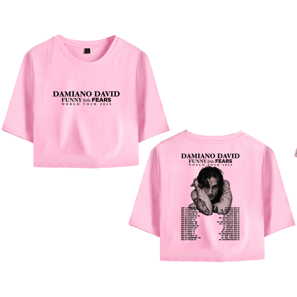 Damiano David Merch Funny Little Fears Tour Crop Top Logo T-shirt Women ...