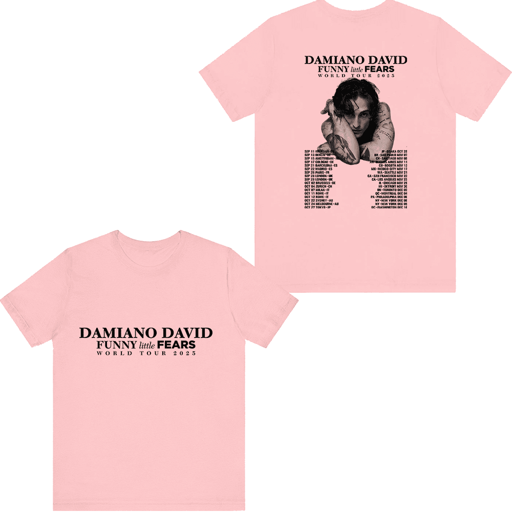 Damiano David Merch Funny Little Fears Tour T-shirt Unisex Casual Short ...