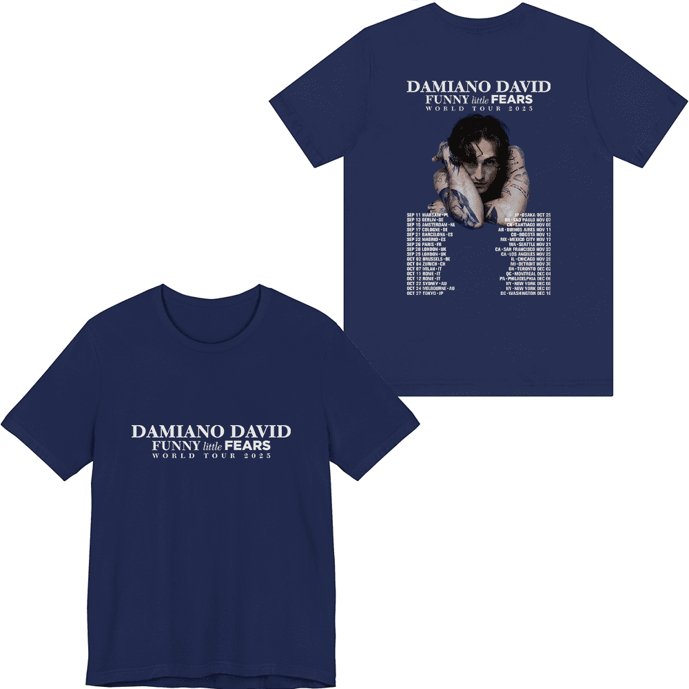 Damiano David Merch Funny Little Fears Tour T-shirt Unisex Casual Short ...