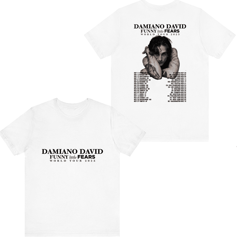 Damiano David Merch Funny Little Fears Tour T-shirt Unisex Casual Short ...